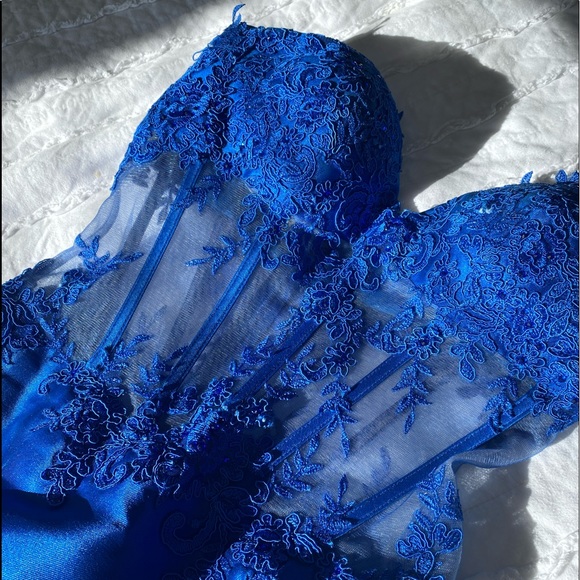 Dresses | Royal Blue Prom Dress With Ball Gown Train | Poshmark